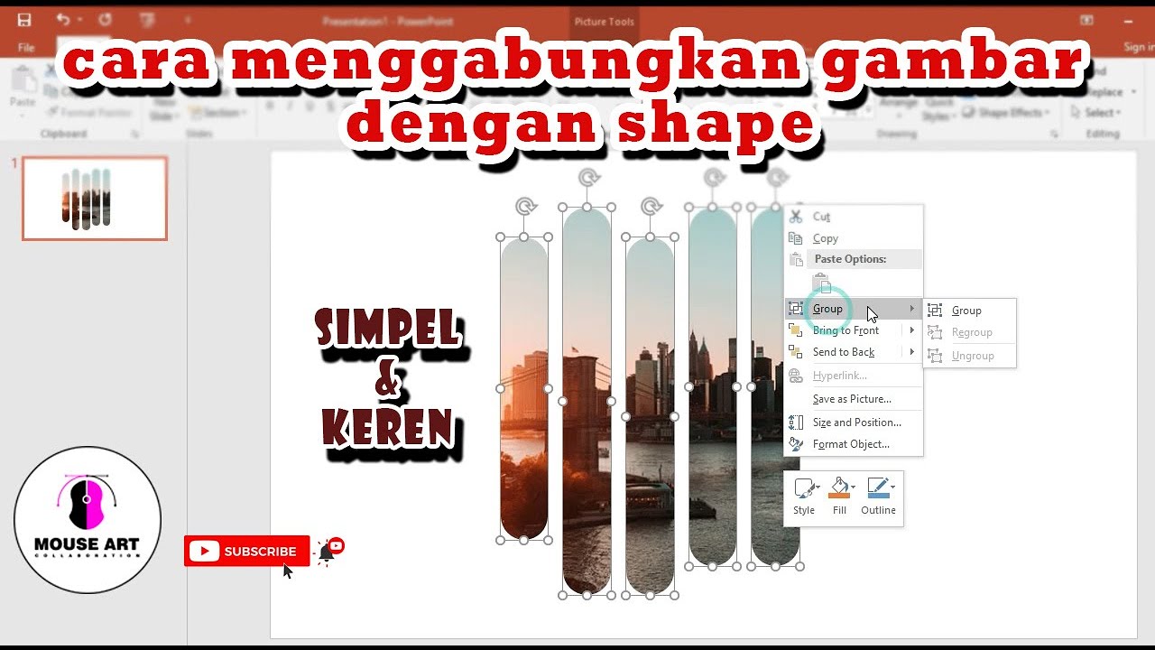 cara membuat desain dengan shape di power point #cocok untuk pemula ...