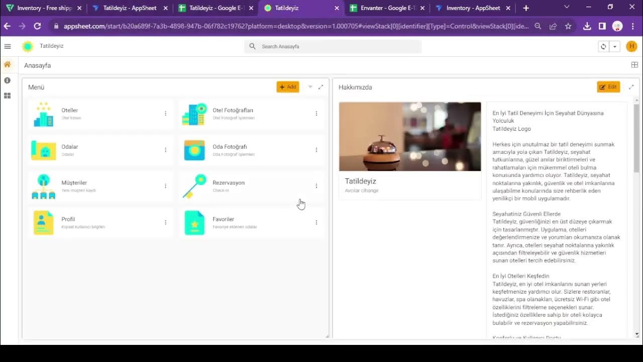 AppSheet, Inventory Managements - Part 1, Create Dynamic Menu - YouTube