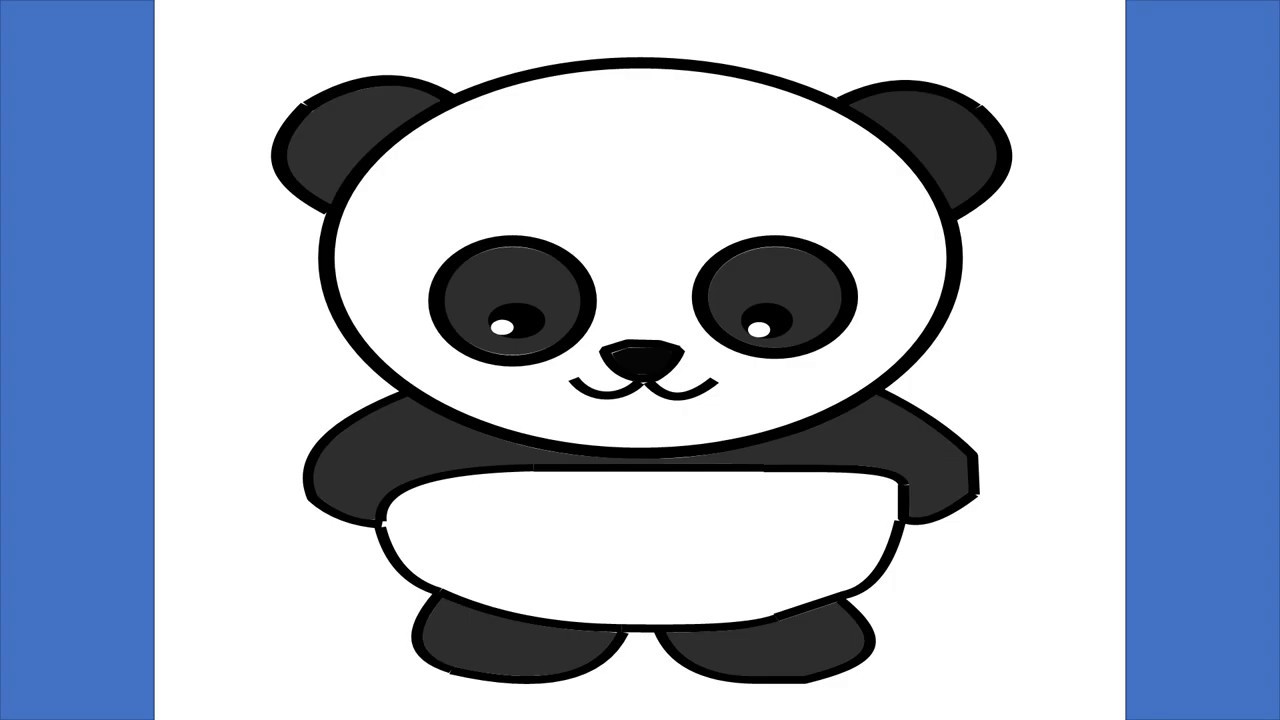 Line Drawing How to draw a panda - YouTube
