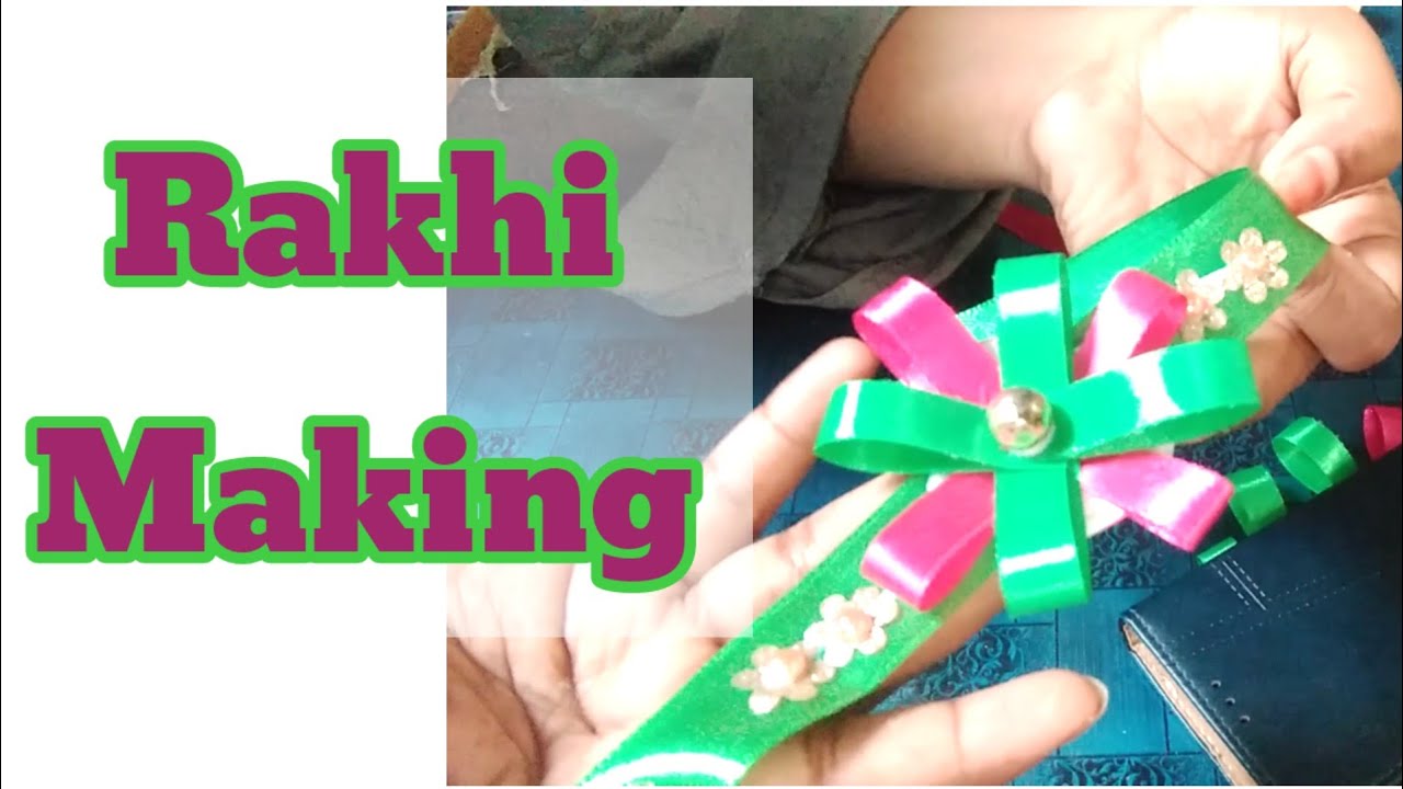 How to make easy colorfull rakhi full tutorial with satin ribbon l ...