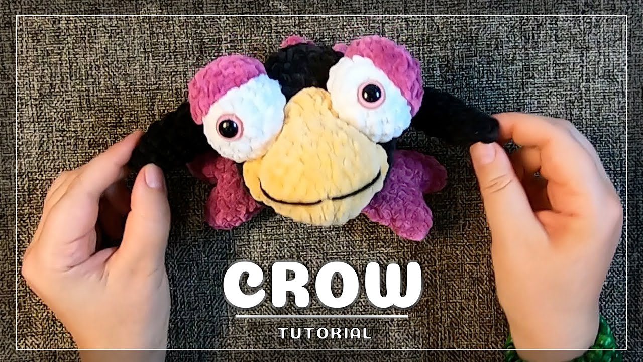 How to crochet a CUTE CROW using plush yarn | Crochet pattern for ...