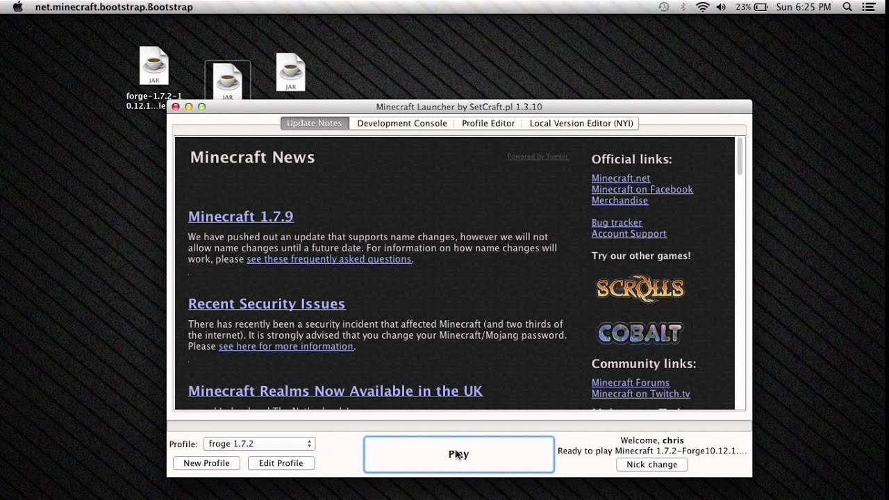 Installing cracked minecraft 1.7.9 (updates versions) and installing ...