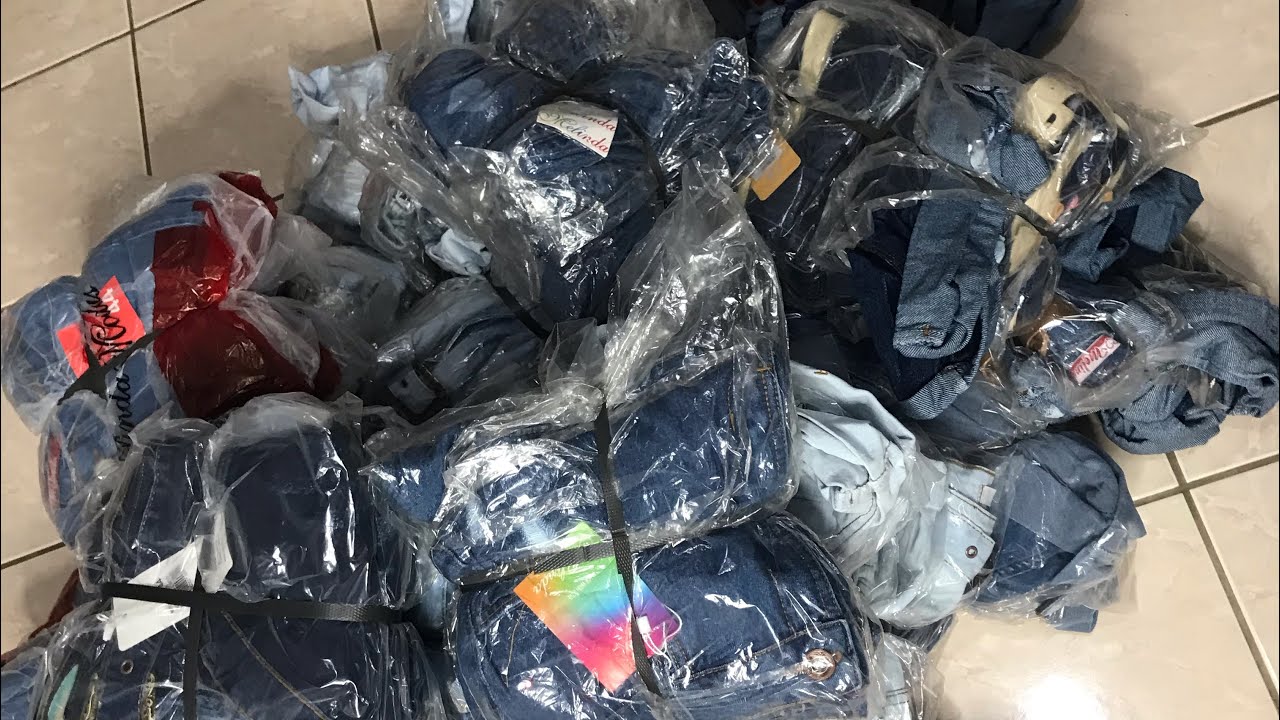 Abrindo fardo de jeans da Melinda - Brás SP - YouTube