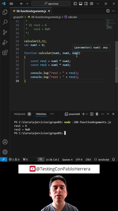 Invocando función #JavaScript #shorts #qaautomation - YouTube