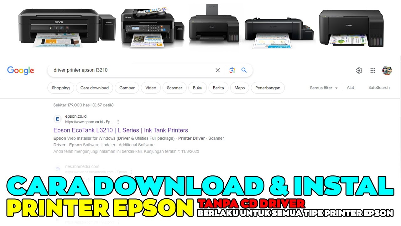 Cara Download & Instal Printer Epson Tanpa CD Driver | Berlaku Untuk ...