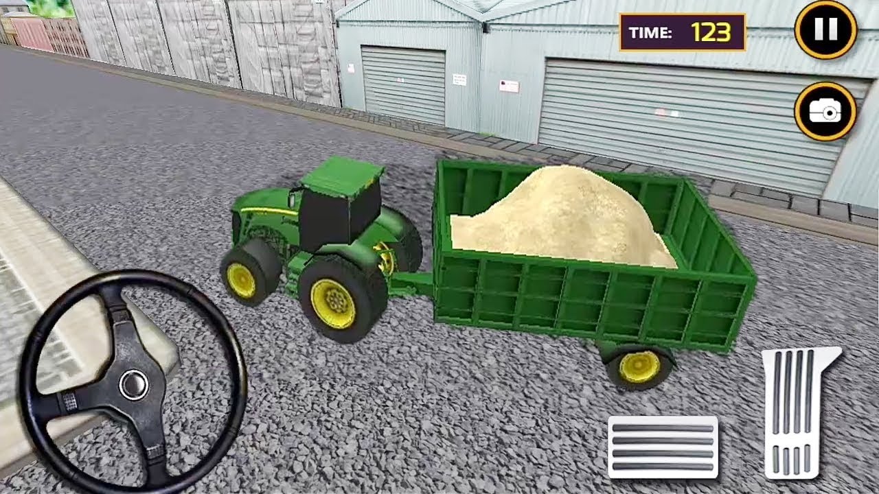 Real Tractor Trolley Sand Transport Game | Tractor Games | Tractor ...
