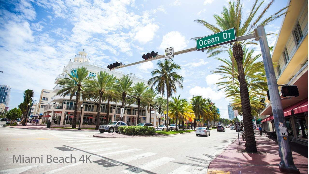 4K Miami Beach Walk During Sunset, Miami Skyline, City Ambience ...