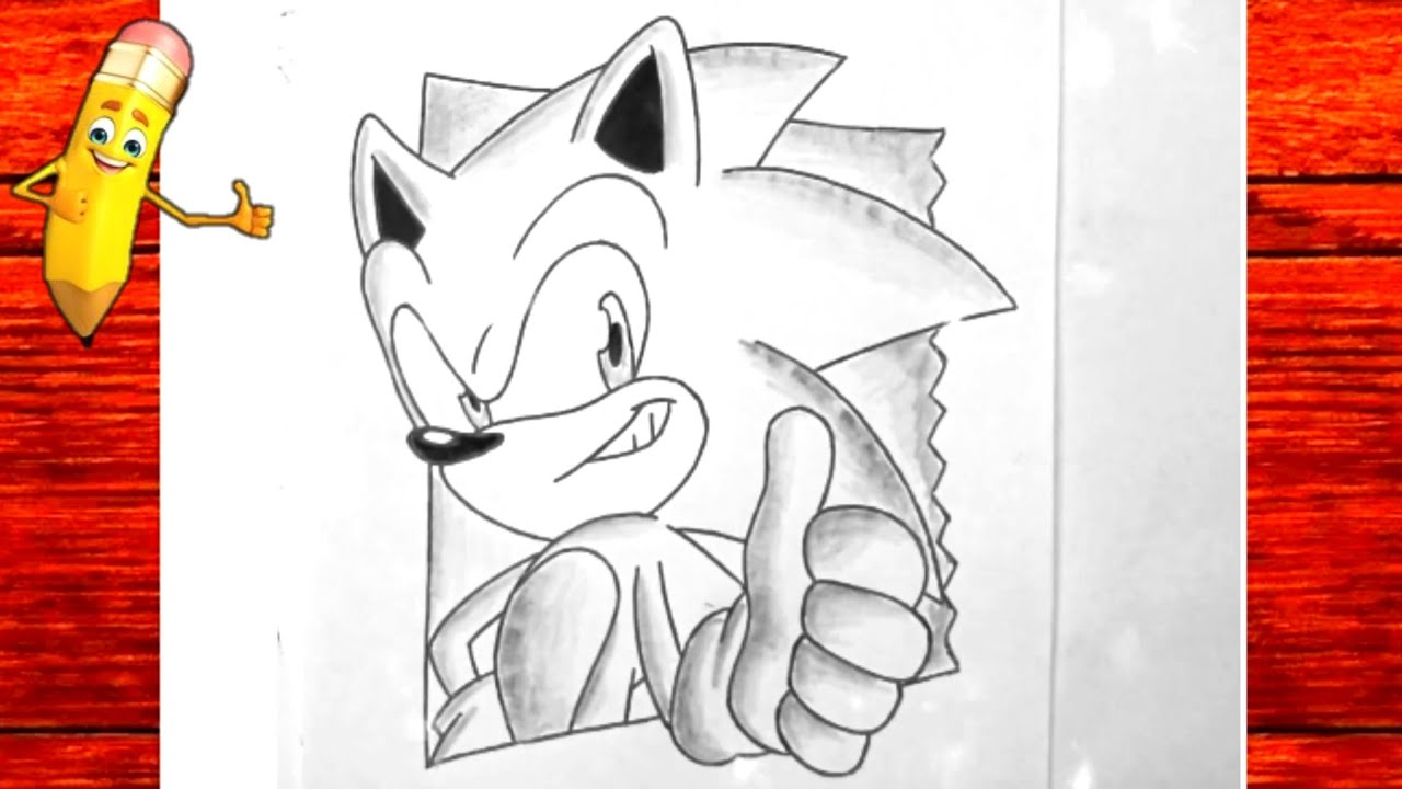 How to draw Sonic hedgehog || step by step Tutorial || simple drawing ...