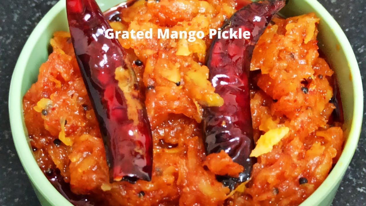 Grated Mango Pickle | Instant Mango Pickle | Mamidikaya uragaya | Aam ...