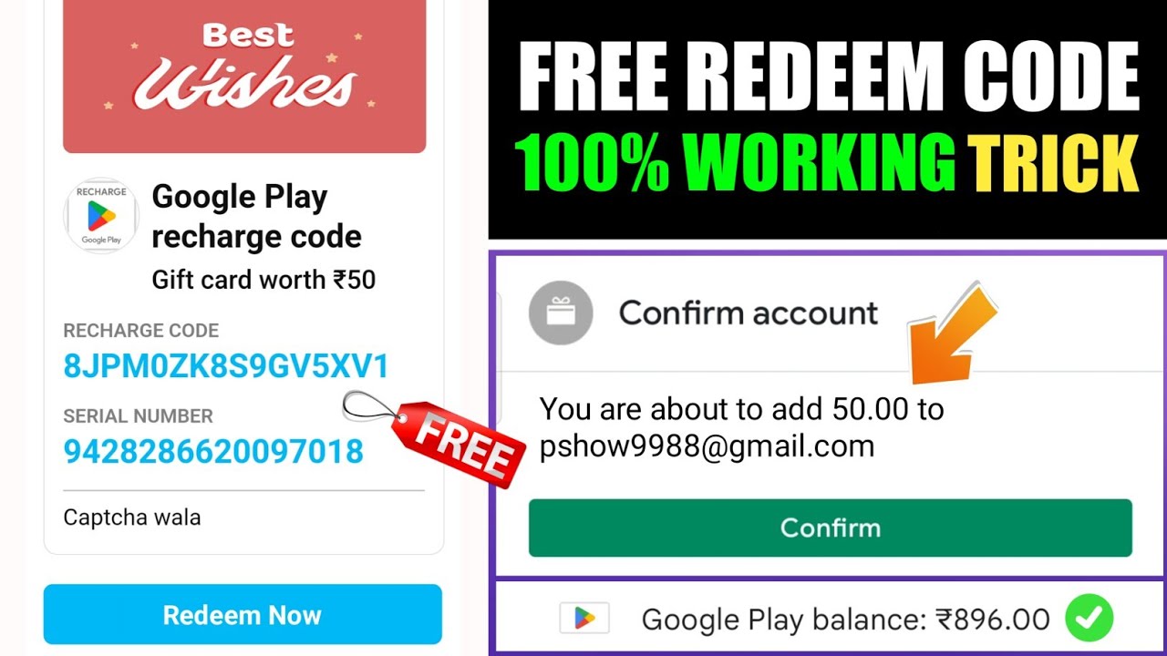 100% Free Redeem Code Today | Google Play Redeem Code App | Free Redeem ...