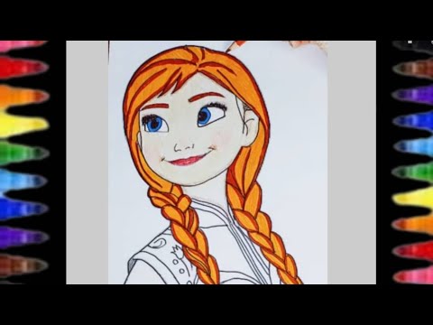 How to draw Anna and Alsa from furozan for kids/magic coloring - YouTube