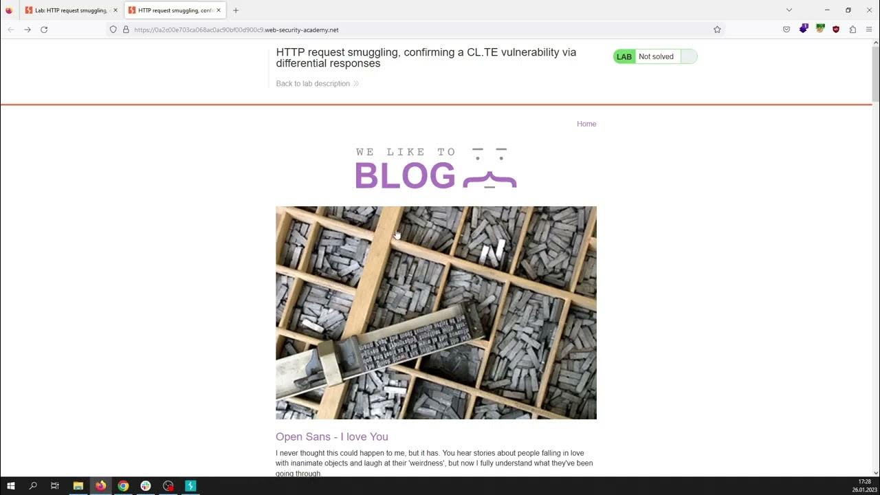 Web Security Academy #114 HTTP request smuggling, confirming a CL TE vulnerability via different ...