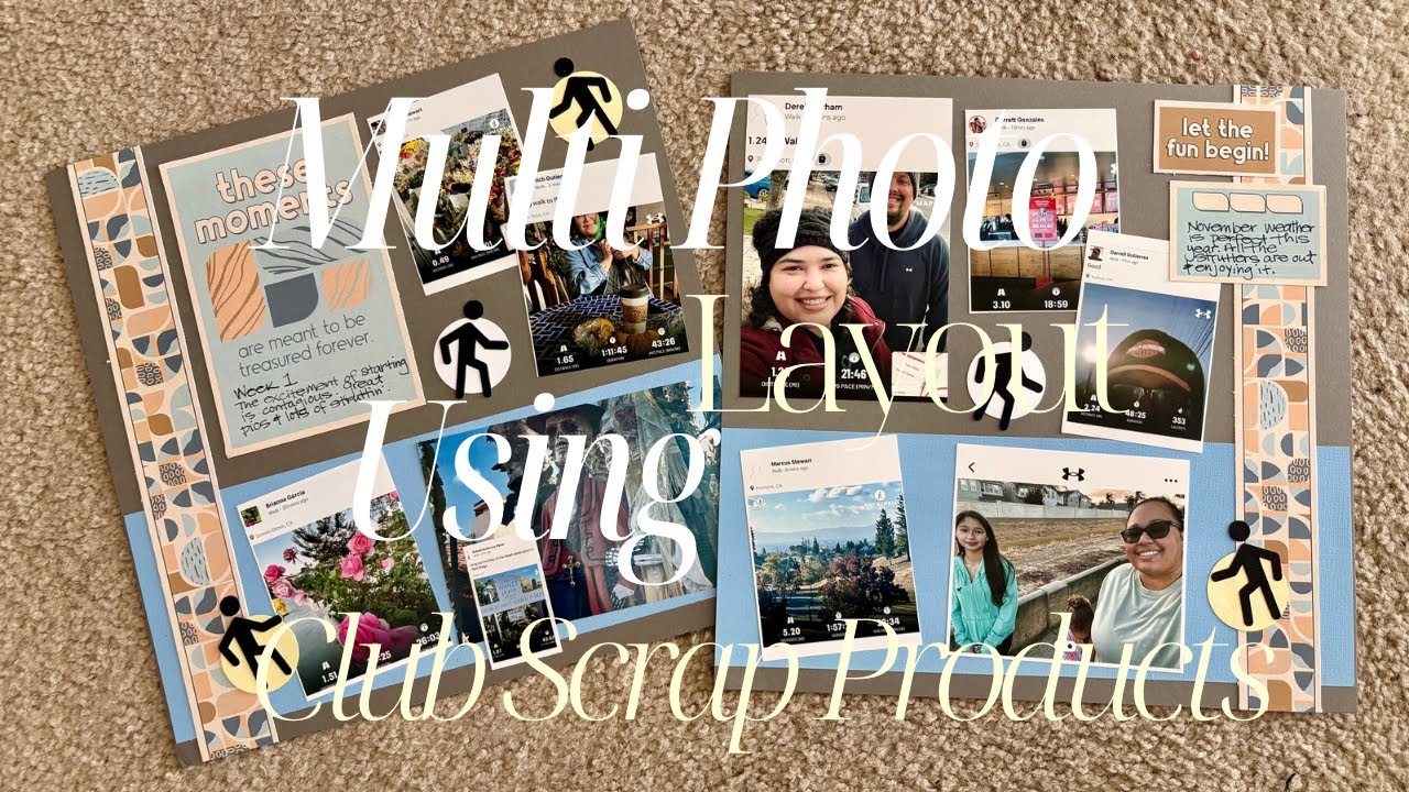 Multi Photo TWO Page Layout Using Club Scrap Products - YouTube