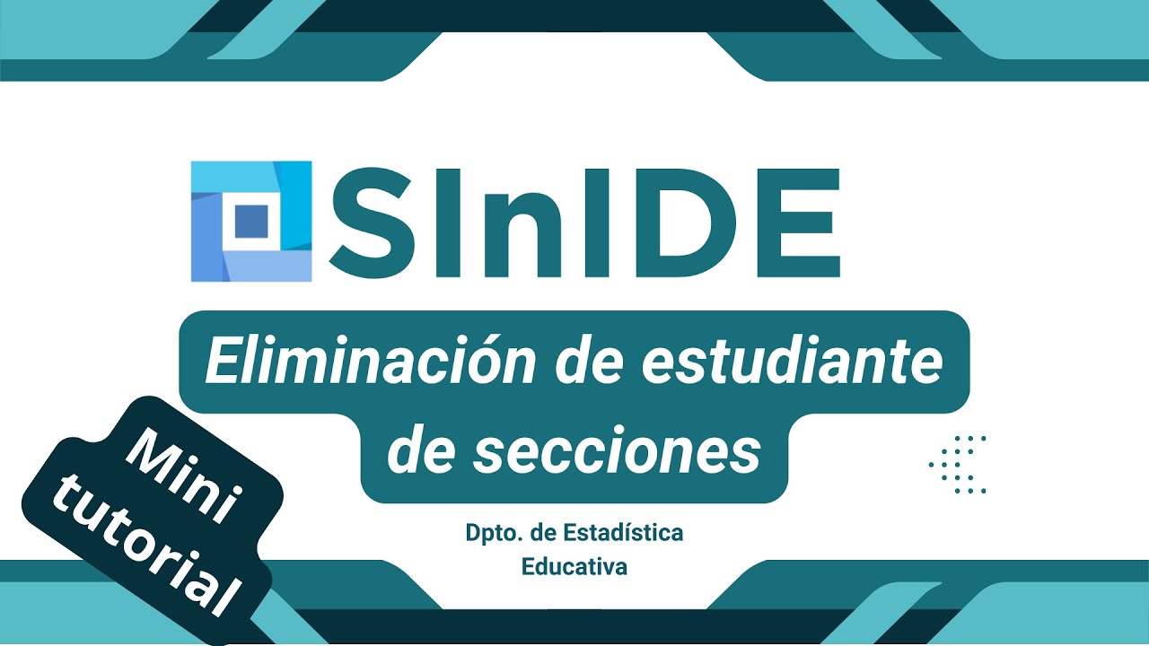 Micro tutorial SNIDE Eliminación de estudiante de sección - YouTube