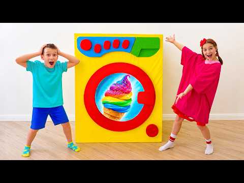 Sofia and Max discover a magical washing machine