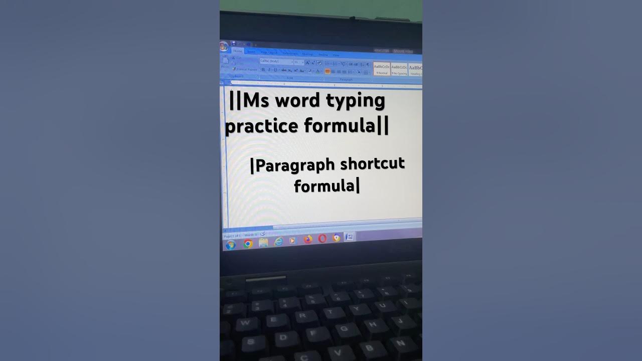 Ms word paragraph shortcut formula || ms word typing practice formula ...