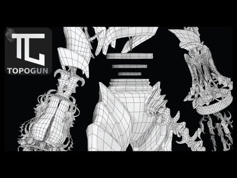 Topologizing a Fantastical Unicorn Mech (2/2) || Topogun 2 Timelapse ...