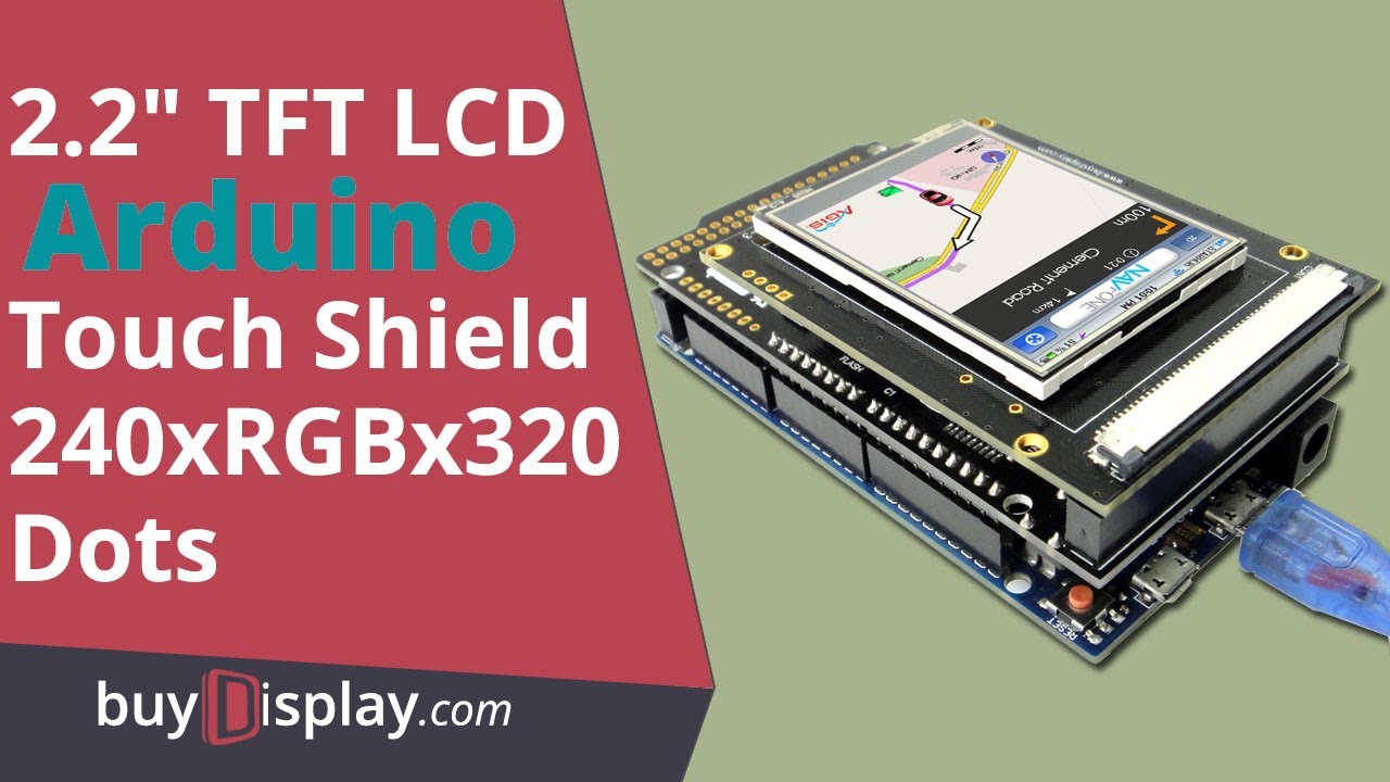 Arduino 2.2"TFT SPI LCD Display Module w/Shield for Mega/Due/Uno - YouTube