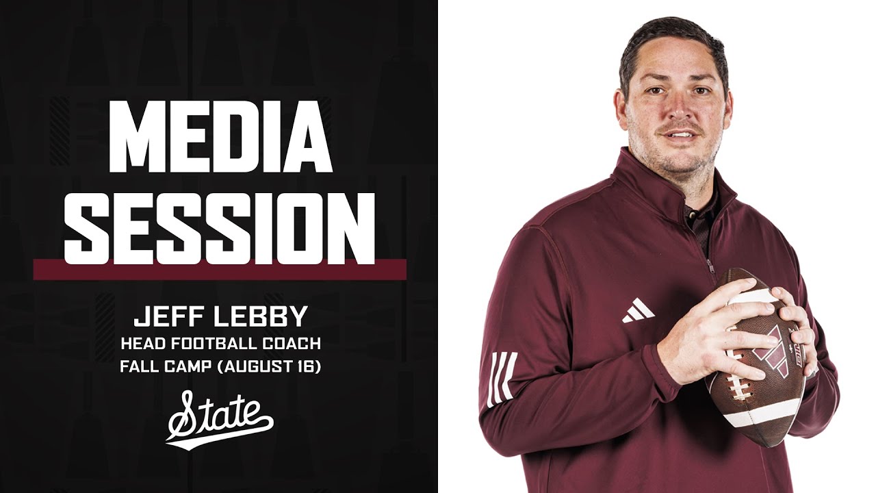 FOOTBALL | Jeff Lebby Fall Camp Media Session - YouTube