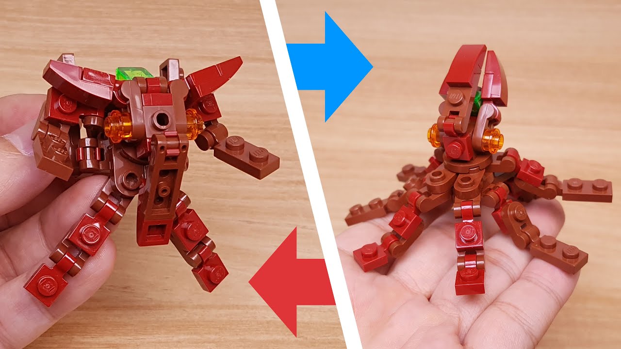 Micro LEGO brick kraken octopus transformer mech - Red Shadow #LEGO # ...