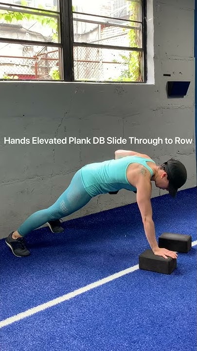 Hands Elevated Plank DB Slide Through to Row - YouTube