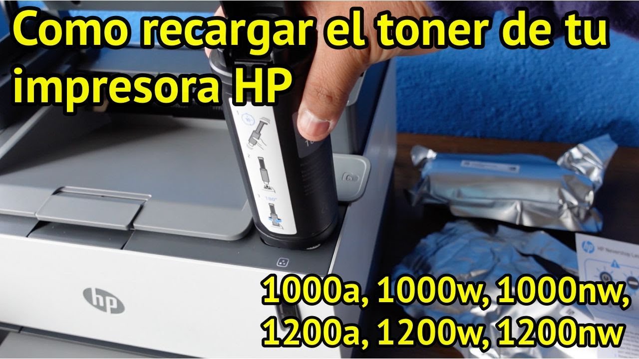 Como recargar el toner de tu impresora HP 1000a, 1000w, 1000nw, 1200a ...