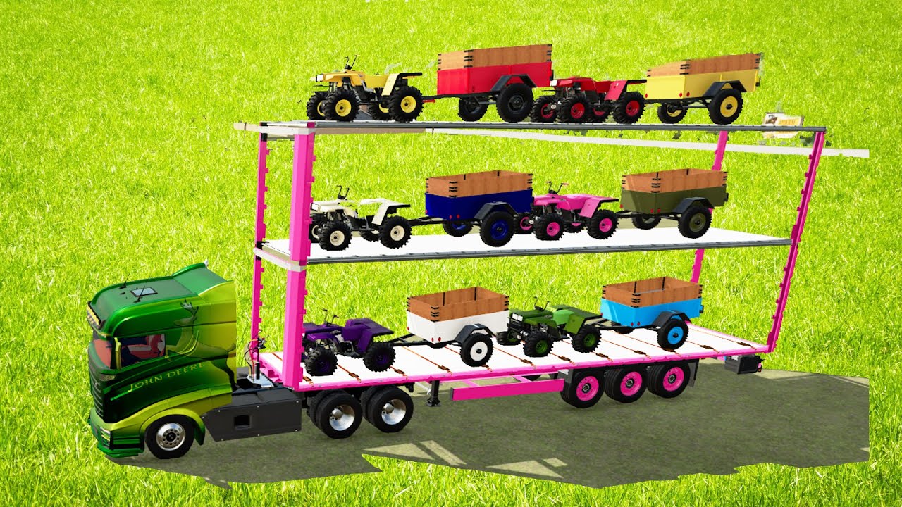 CARS OF COLOR! TRANSPORING VOLKSWAGEN TRACTORS WITH COLORED LIZARD ...