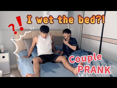 You Wet The Bed💦？！ Cute Boyfriend Wet The Bed PRANK 🤣 Cute Asian Gay Couple❤️