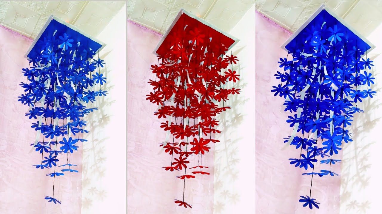 Room decoration idea with paper flowers / wall hanging / a4 nirmana ...