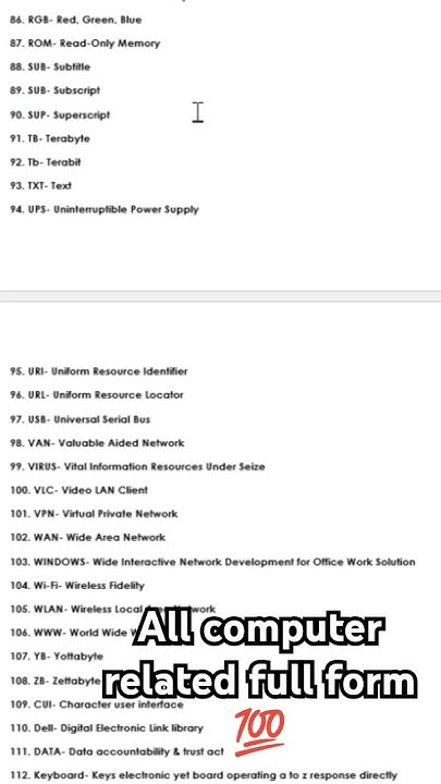 All computer related full form #shorts #shortsfeed #viralshorts #ytshorts - YouTube