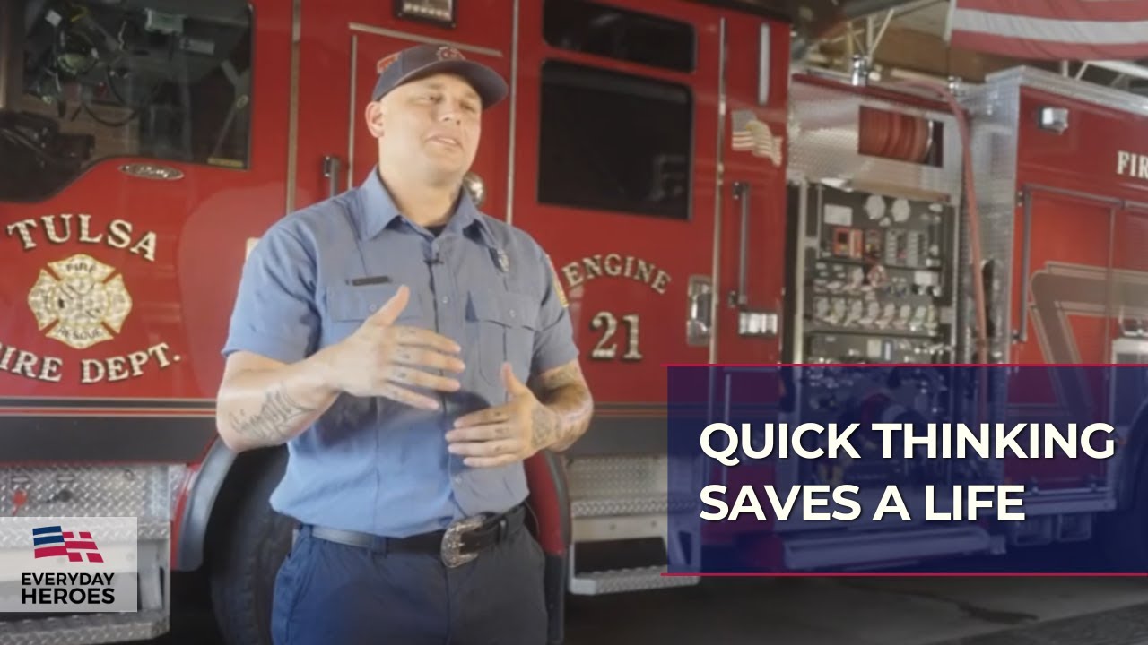 Tulsa Firefighter A.J. Morrison's Quick Thinking Saves A Life - YouTube