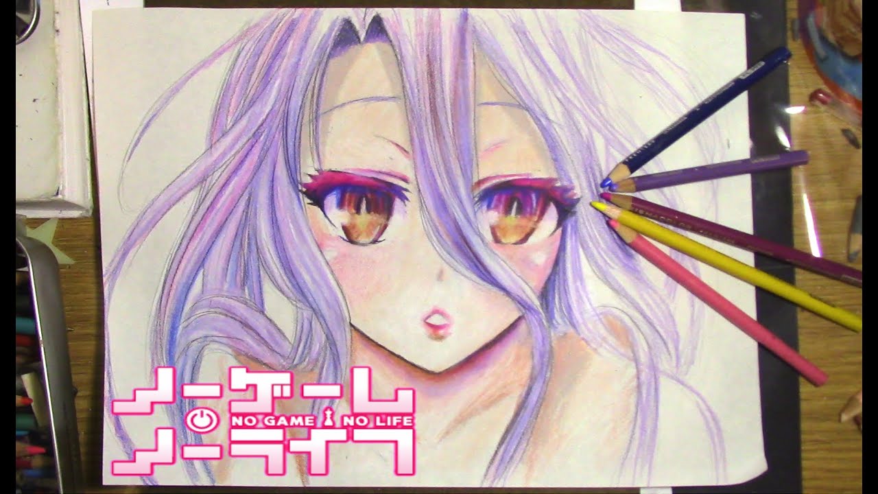 Drawing Shiro from No Game No Life ノーゲーム・ノーライフ - YouTube