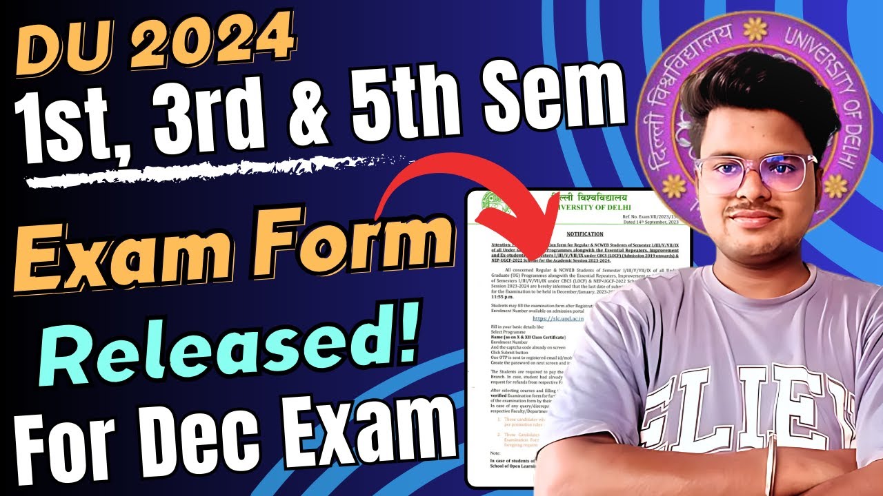 Big News! DU 1st, 3rd & 5th Semester Exam Form 2024 Released – How to ...