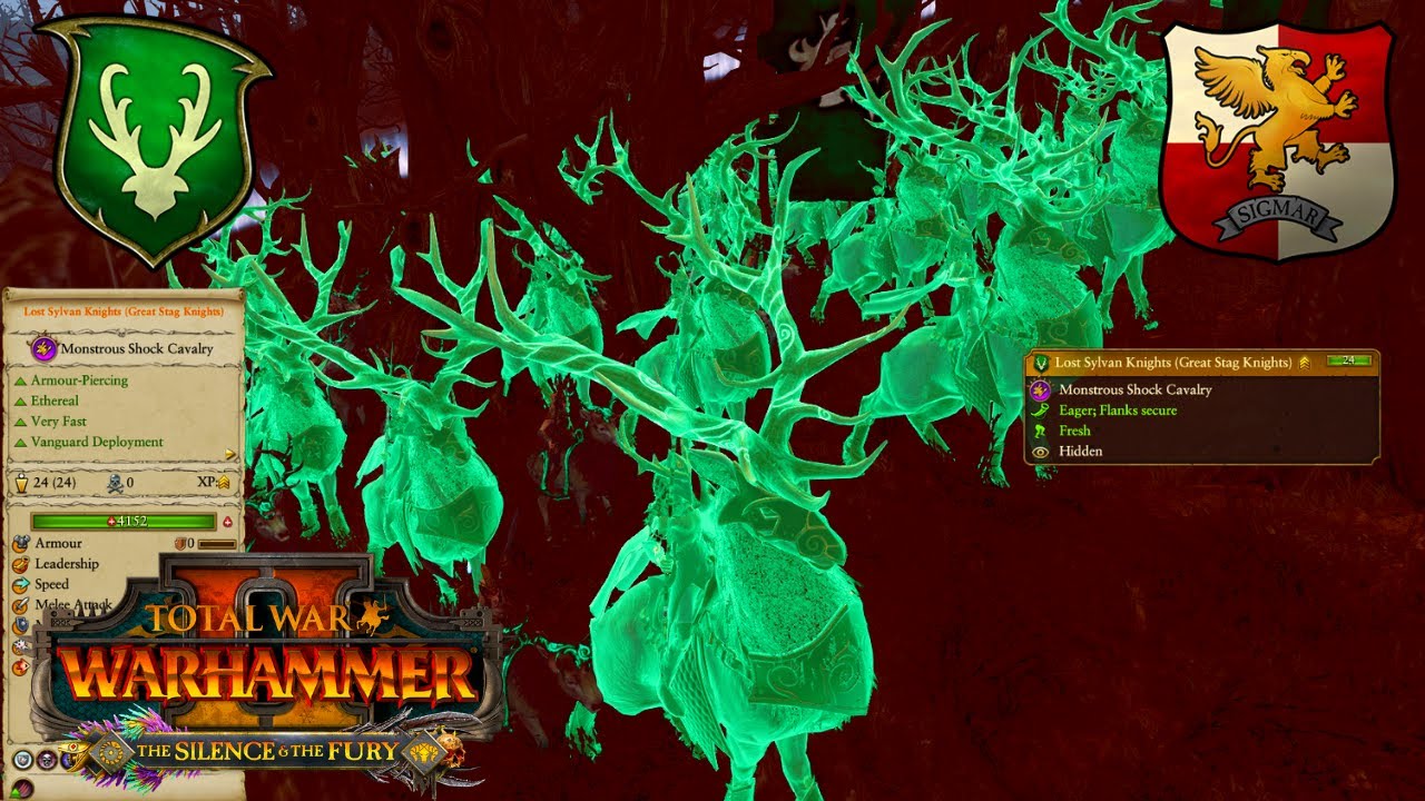 FIVE GREAT STAG KNIGHT BUILD. Wood Elves Vs Empire. Total War Warhammer ...