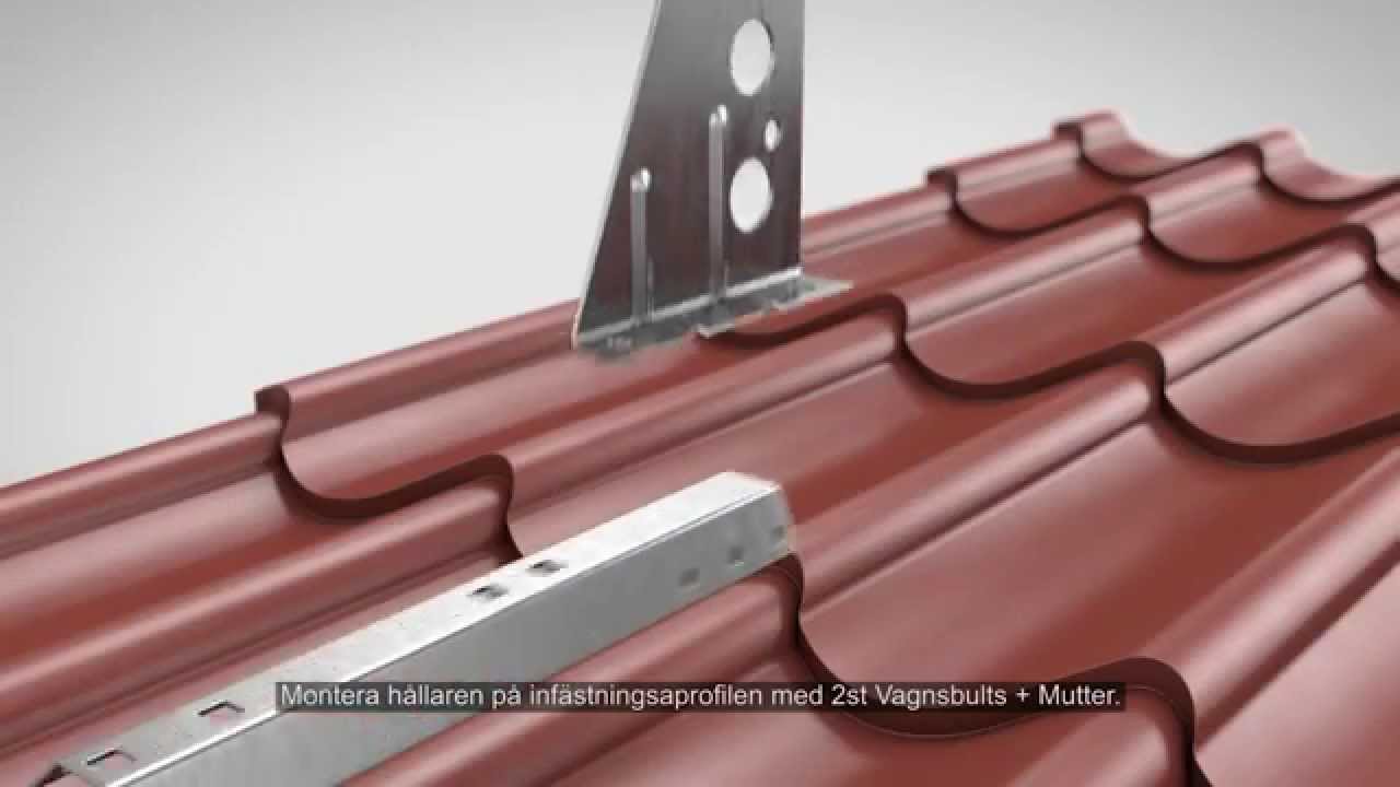 Takbrygga i profildurk monteras på profilerat plåttak - YouTube
