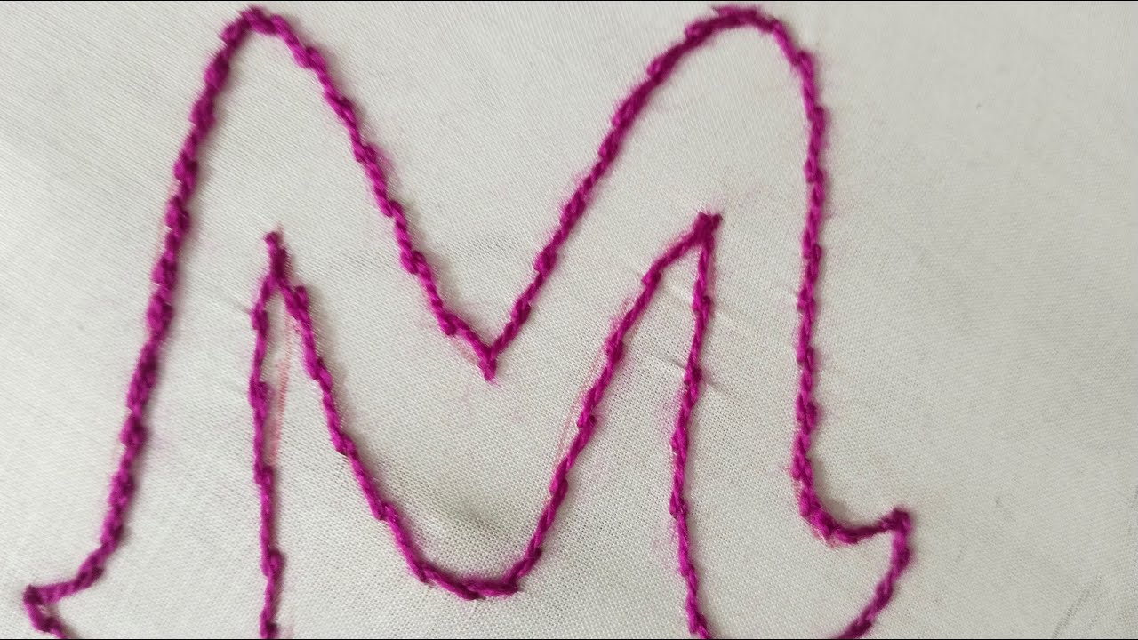 letter M embroidery tutorial|hand embroidery|STEM STITCH it - YouTube