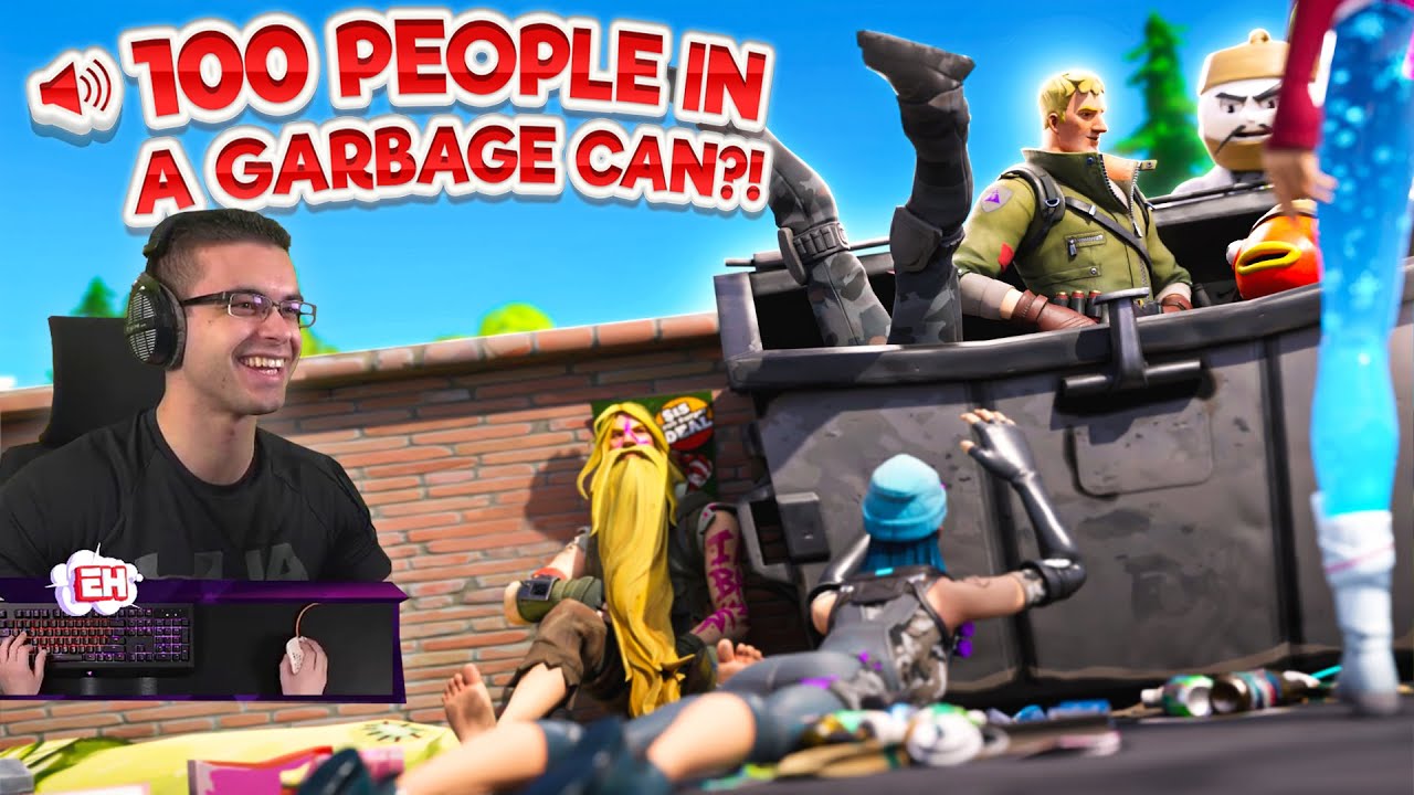 What happens when 100 people jump in a Garbage Can?! - YouTube