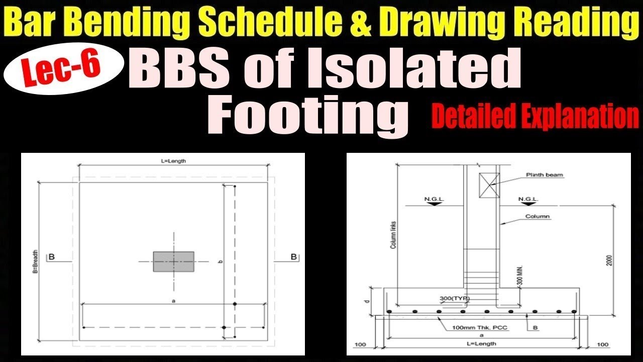 Bar Bending Schedule of Footing | How to Calculate Quantity of Steel in ...
