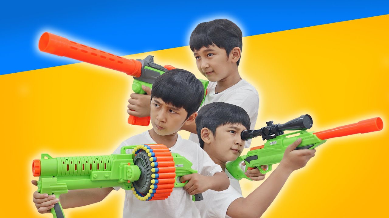 Ziyan Punya 3 Mainan Tembakan Air Warriors - YouTube