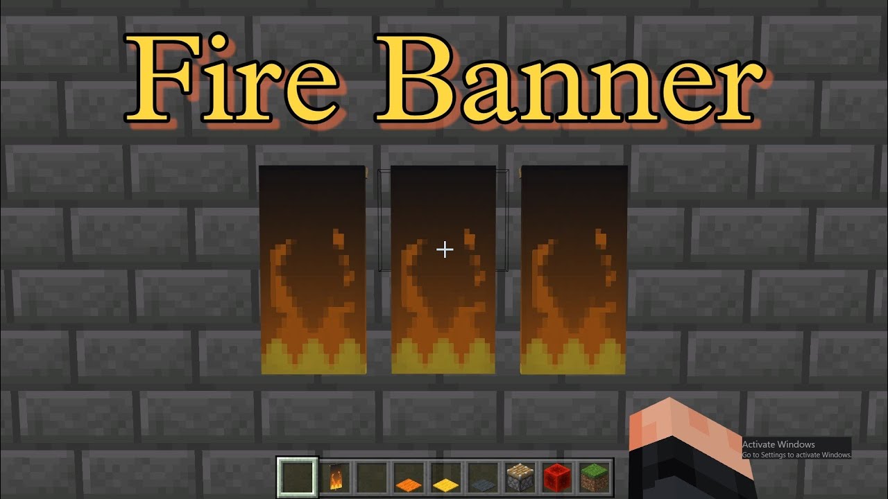 Minecraft : How To Make Fire Banner In Minecraft - YouTube