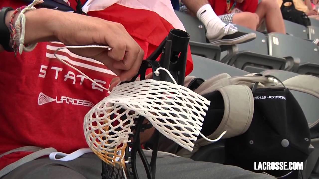 Throne of String's Chris Tiernan strings a lacrosse head - YouTube