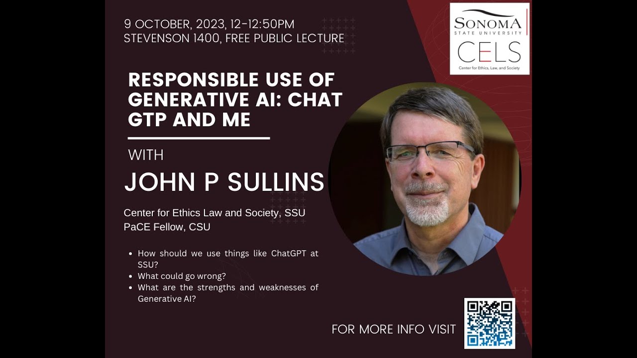 Responsible Use of Generative AI. Dr. J. P. Sullins 10/9/23 - YouTube