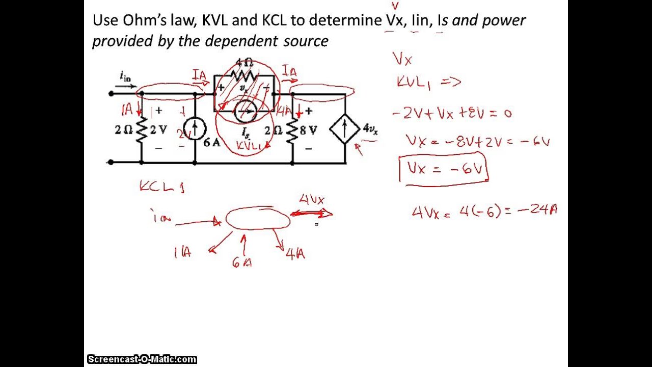 Letu Cir I Lec 4 example 2 KVL& KCL - YouTube