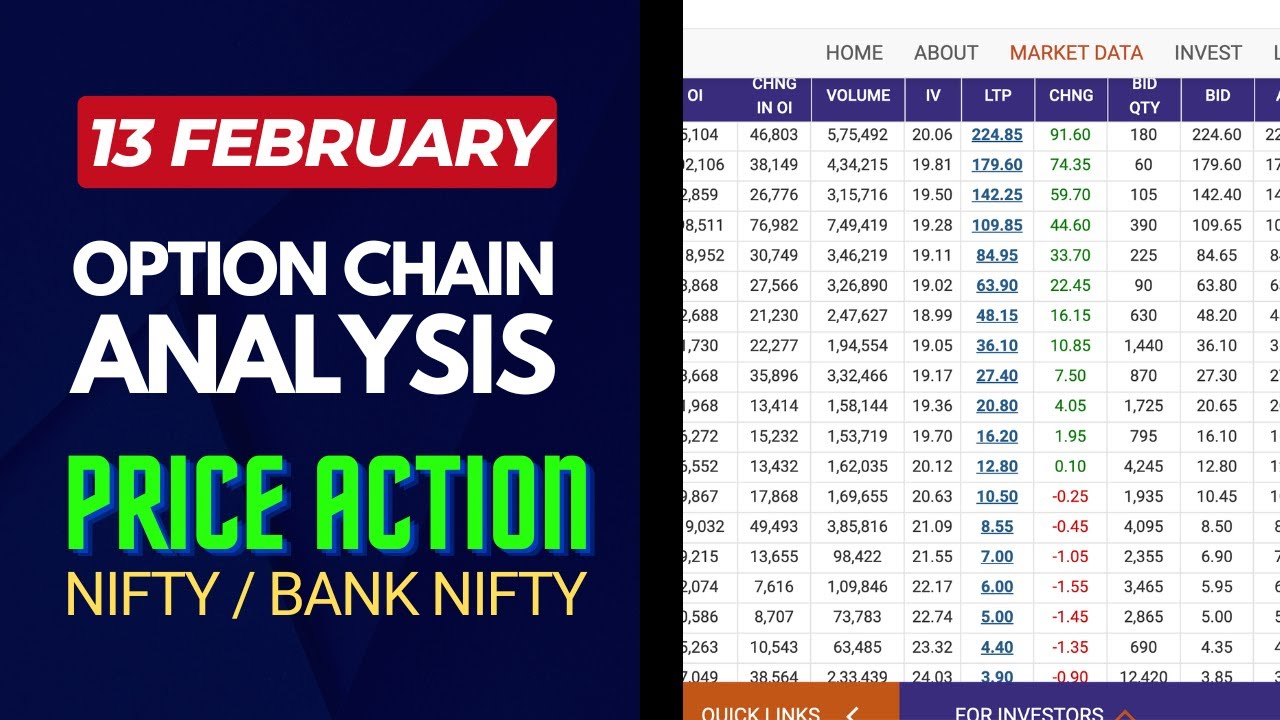 OPTION CHAIN ANALYSIS | 13th FEB 2025 | NIFTY & BANK NIFTY TODAY ...
