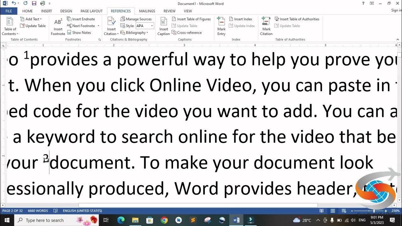 Microsoft Word References Tab Day 11 Winword Computer