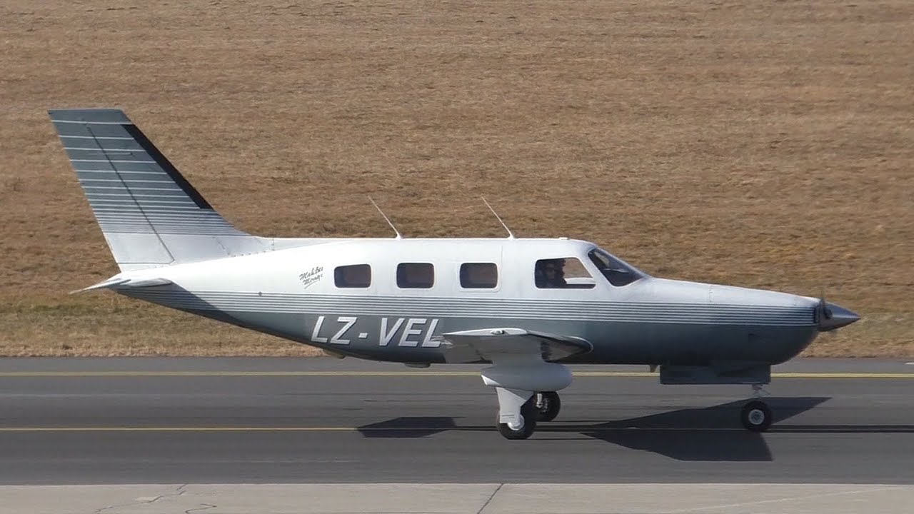 Piper PA-46-350P Malibu Mirage takeoff at Graz Airport | LZ-VEL - YouTube