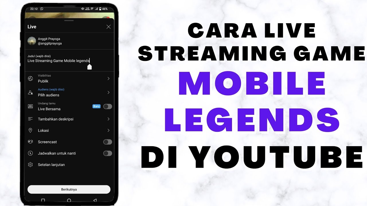 Cara LIVE STREAMING Game Mobile legends Di Youtube - YouTube