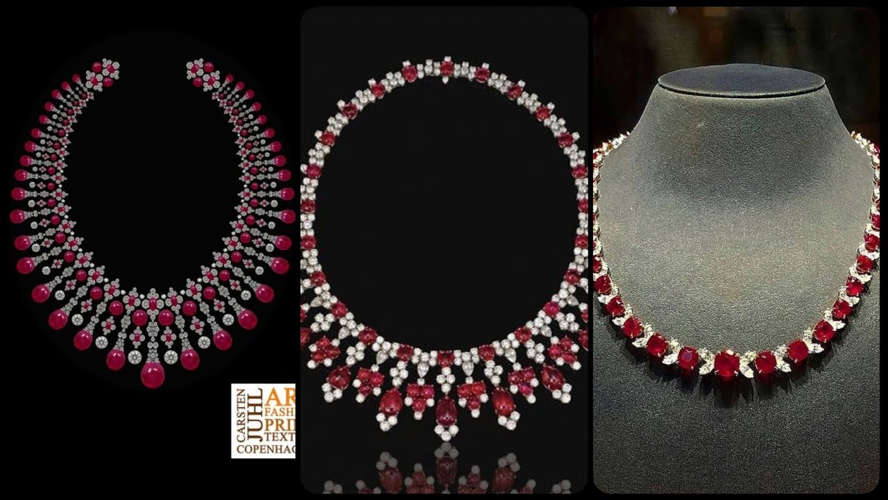 creative ruby and diamond cut necklaces || royal necklaces #decorlife #rubynecklace # ...