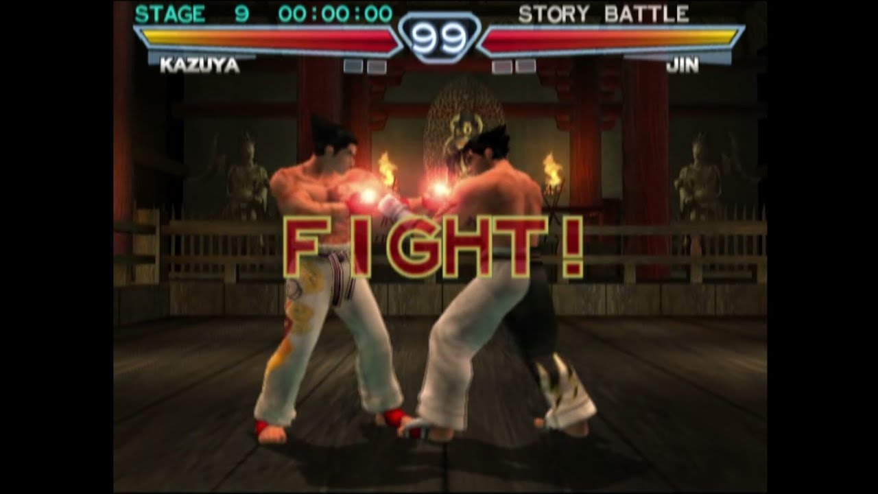 Tekken 4 Intro Main Menu Screen PS2 2001 Cheats Code On For Kazuya ...
