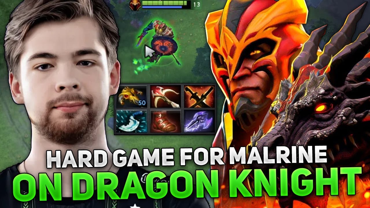 HARD GAME for FALCONS MALRINE on DRAGON KNIGHT MID in HIGH MMR! - YouTube